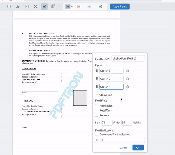 Build Form Fields Using Javascript In Webviewer 8 Apryse Documentation